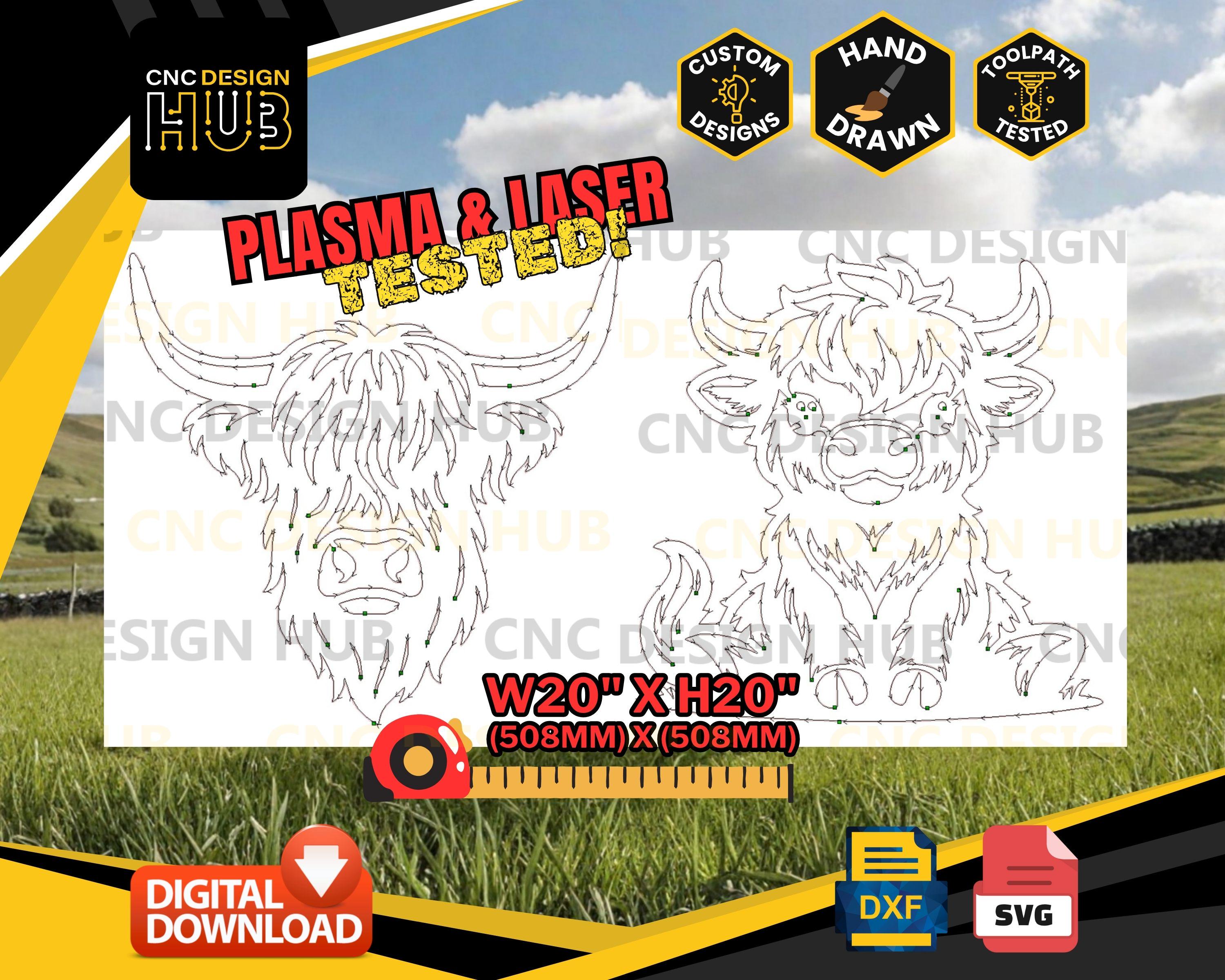 Highland Cow Designs - Designed for CNC Machines - Plasma, Laser, Water ...