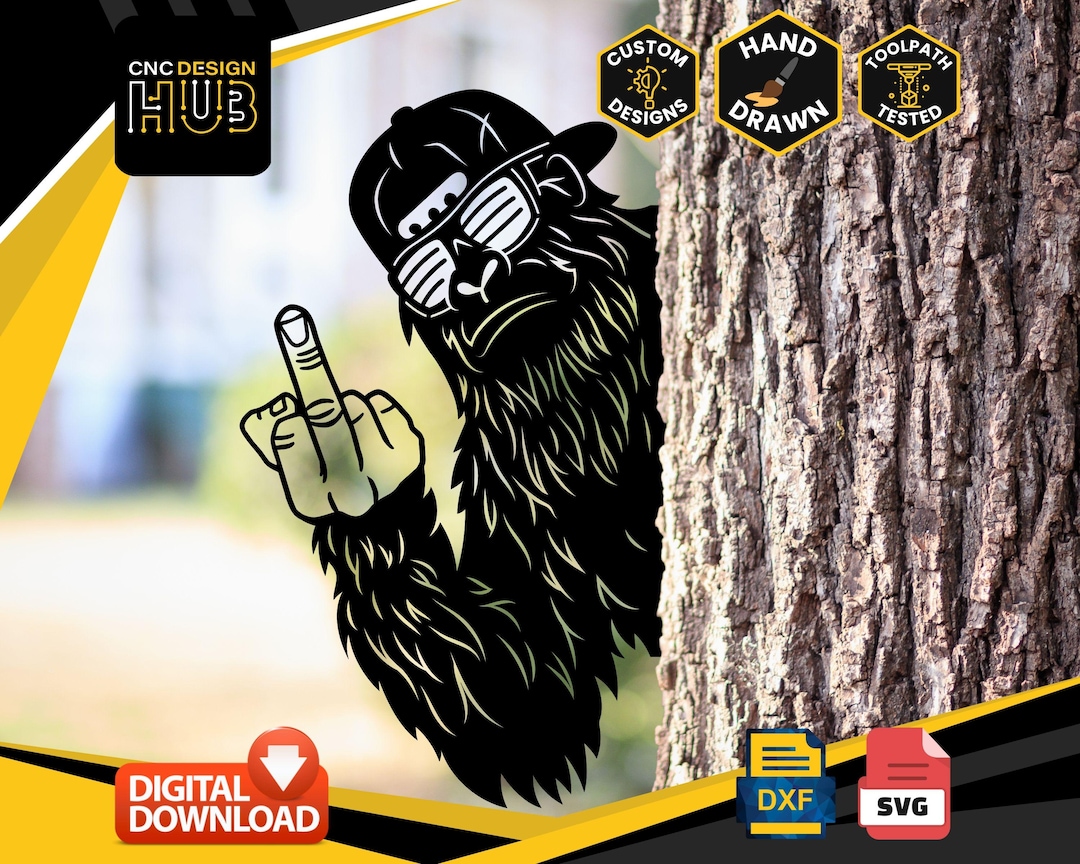 Bigfoot Middle Finger Peaking Corner - Designed for CNC Machines ...