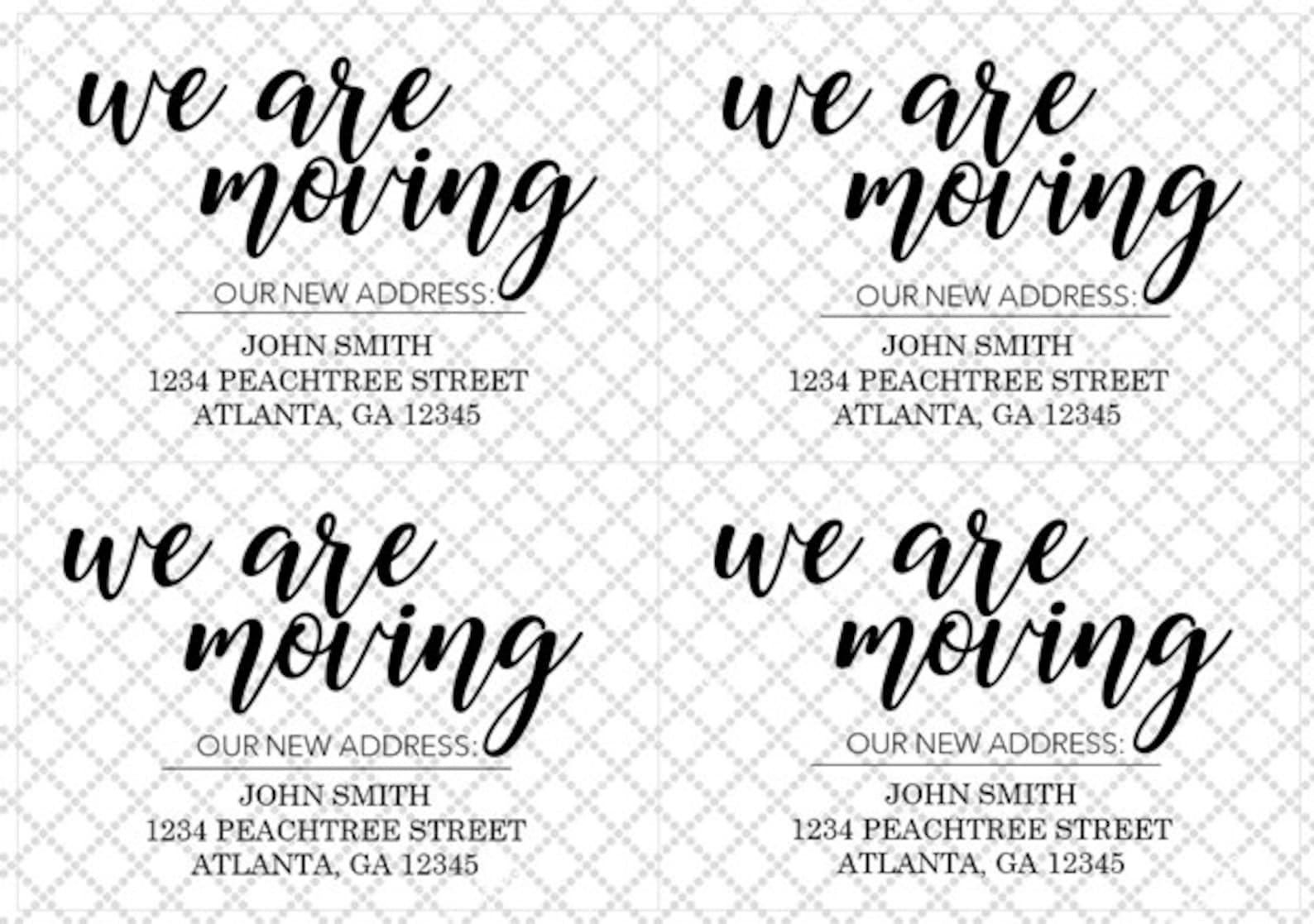 We Are Moving Cards - Printable & Editable - Digital Download - Etsy