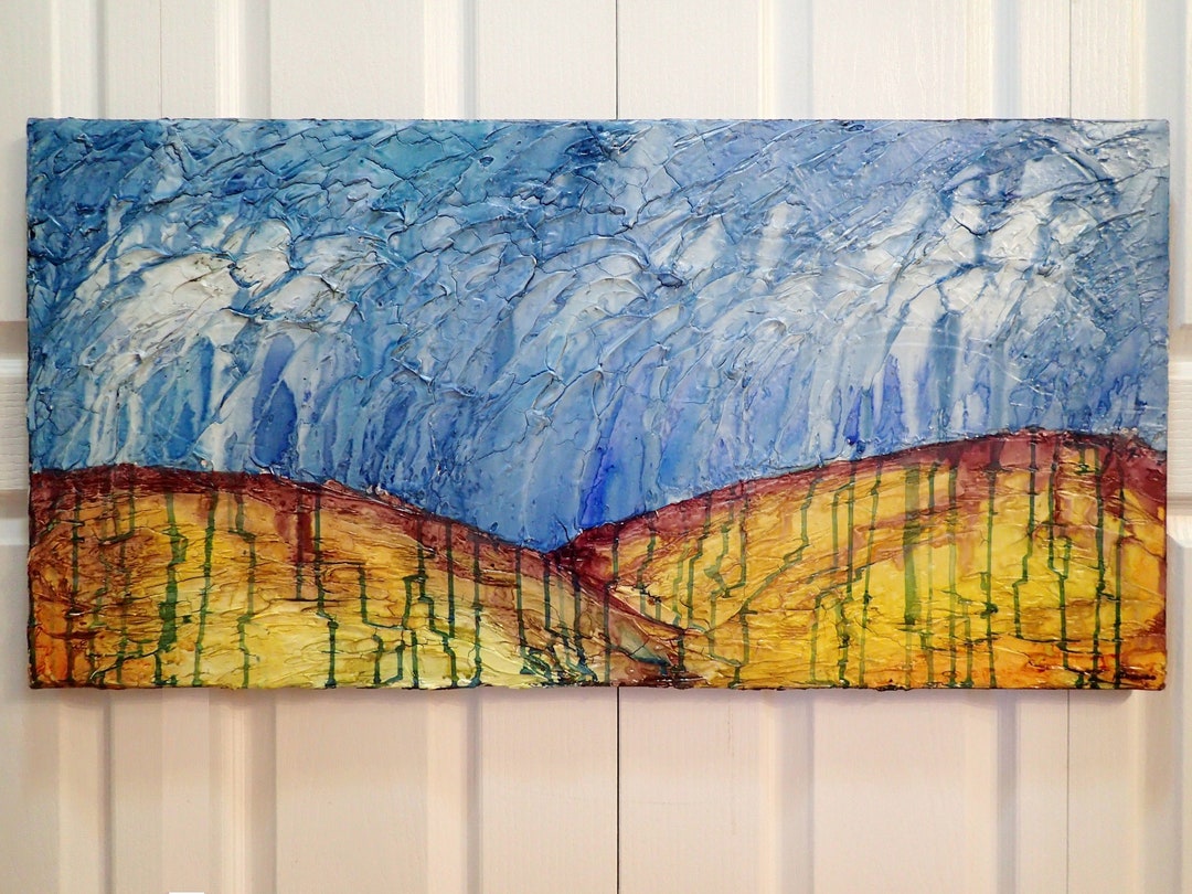 Heavy Plains; Original Texture Watercolor Painting; Canvas - Etsy