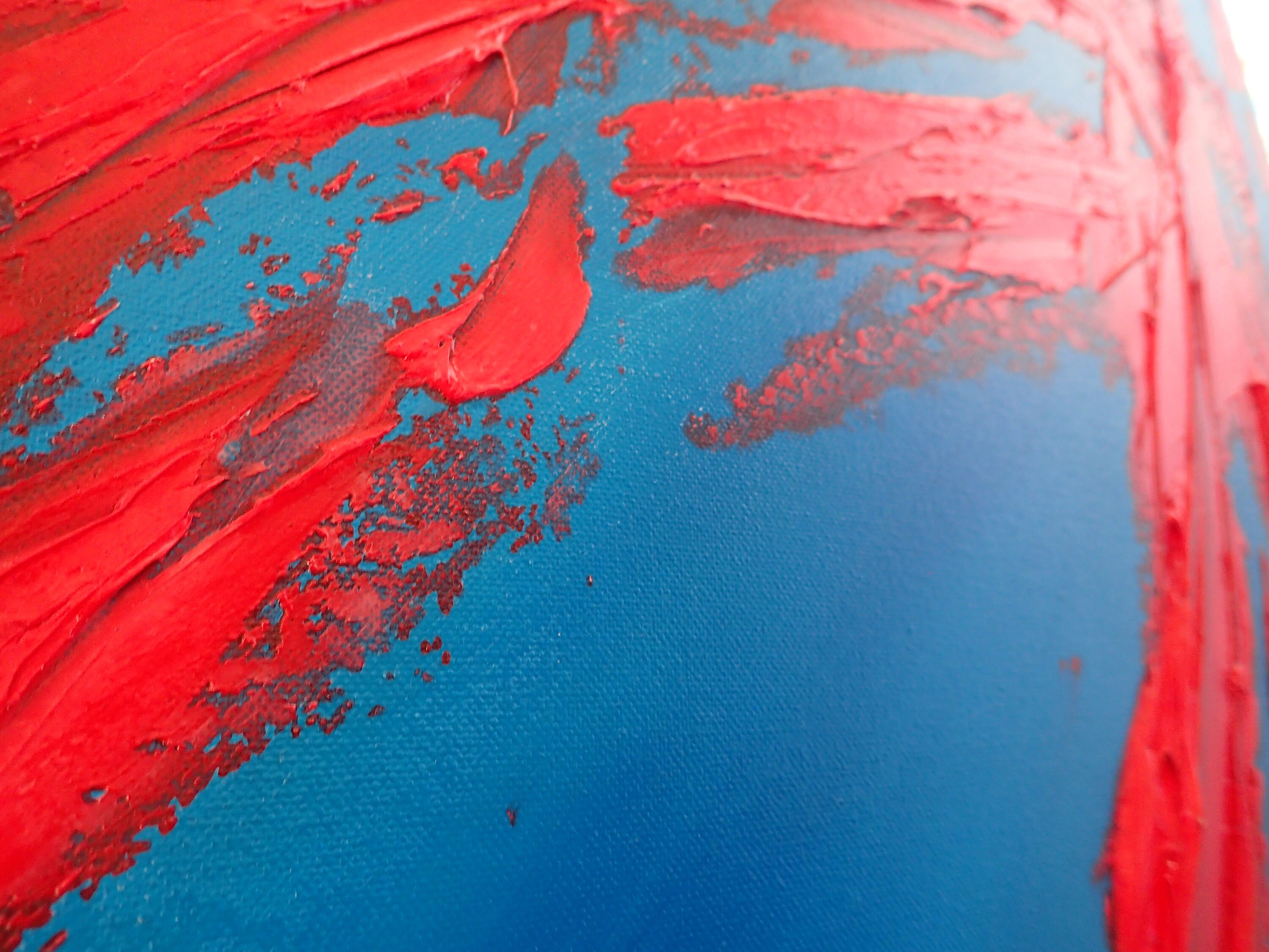 Red Blue Original Texture Watercolor Painting Canvas - Etsy