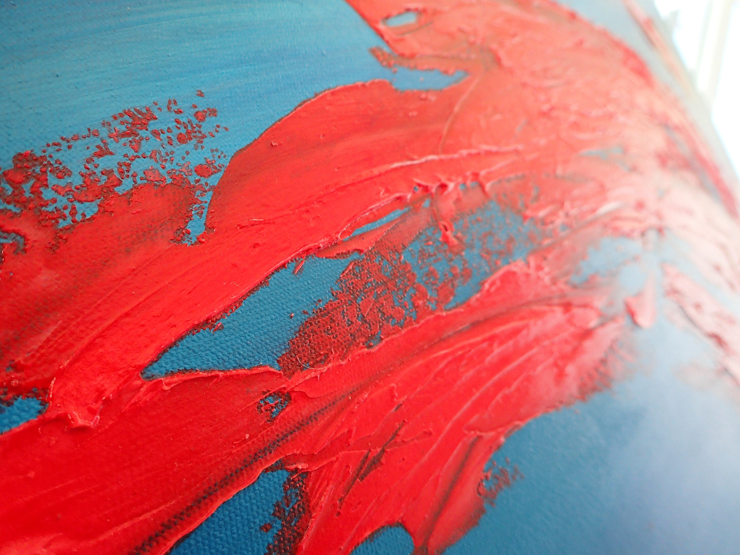 Red Blue Original Texture Watercolor Painting Canvas - Etsy