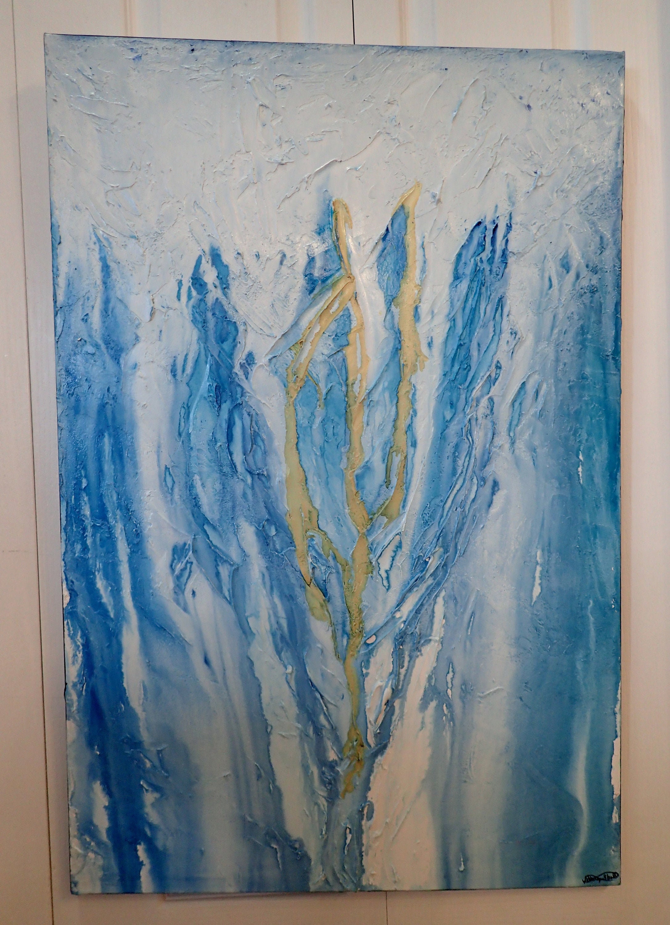 Ice Sheet; Original Texture Watercolor Painting; Canvas - Etsy Canada