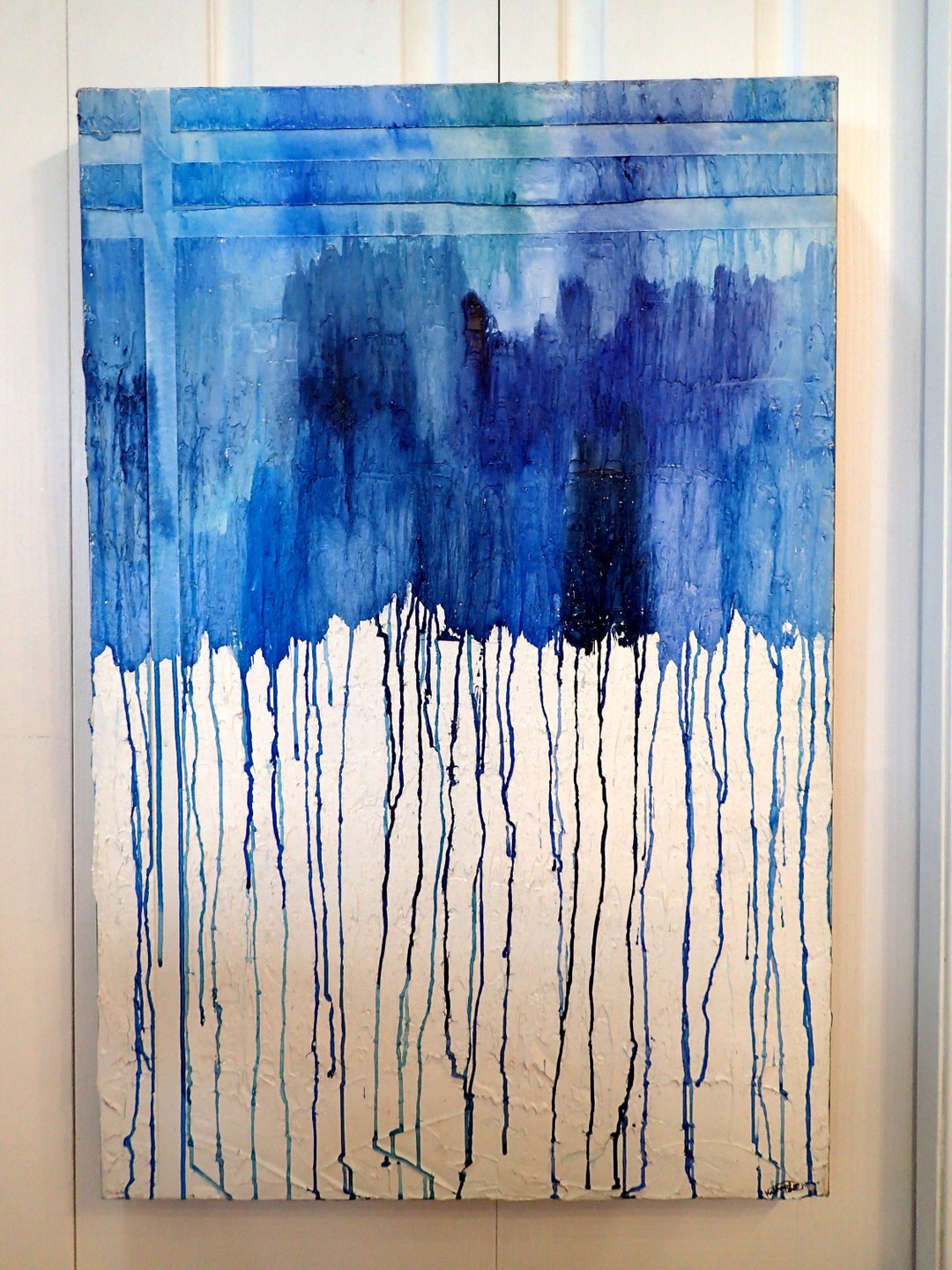 Rain; Original Texture Watercolor Painting; Canvas - Etsy