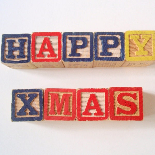 Christmas Block Letters - Etsy
