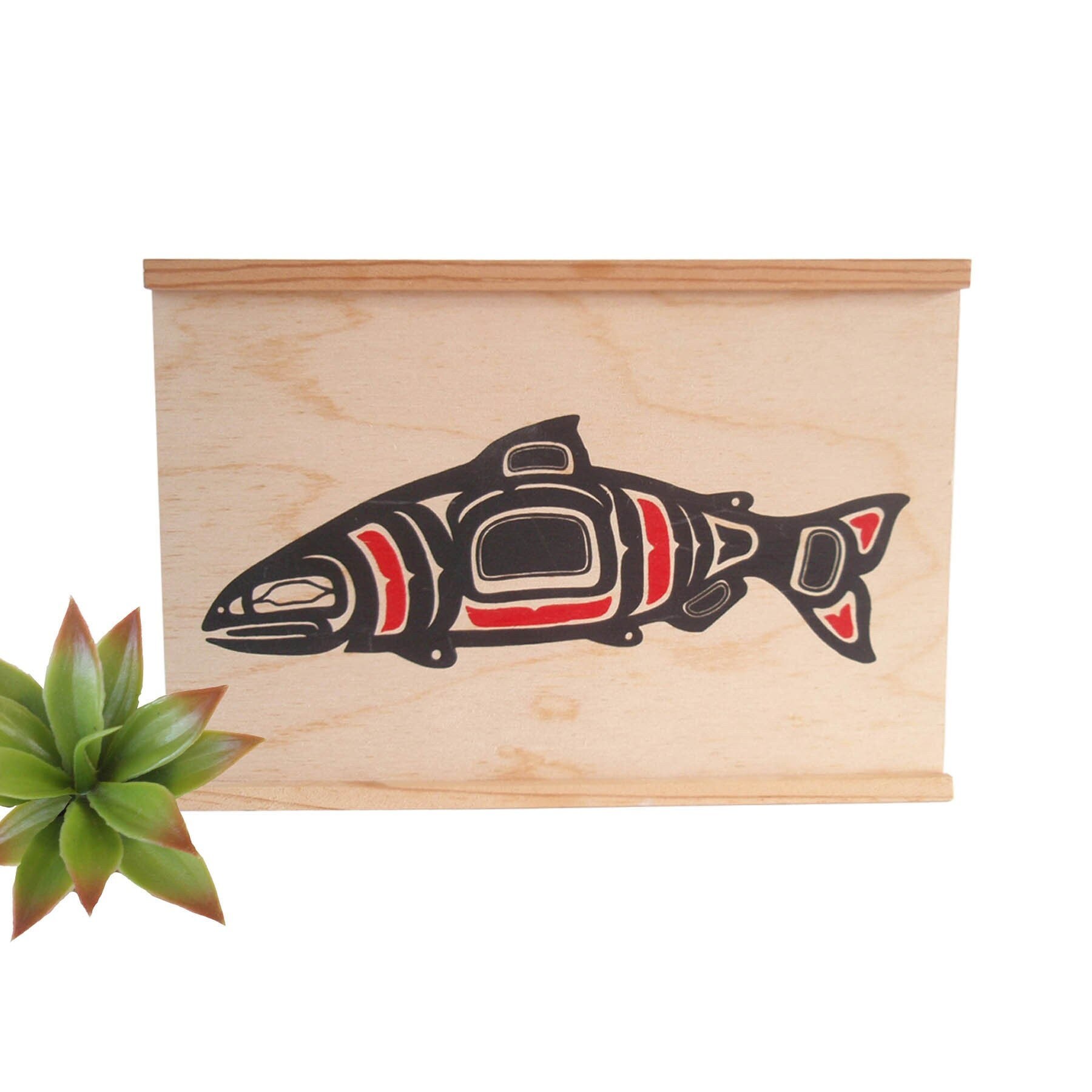 Hand Embroided Authentic Indian Art Northwest Fish