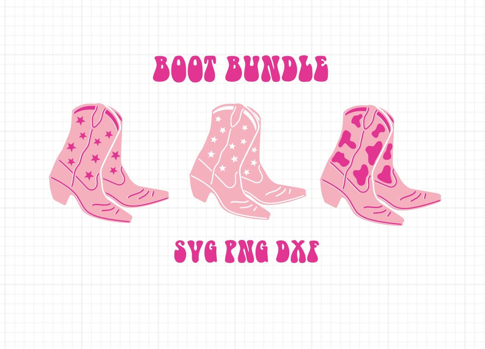 Cowboy Boot Bundle SVG DXF PNG 3 Digital Images Included - Etsy
