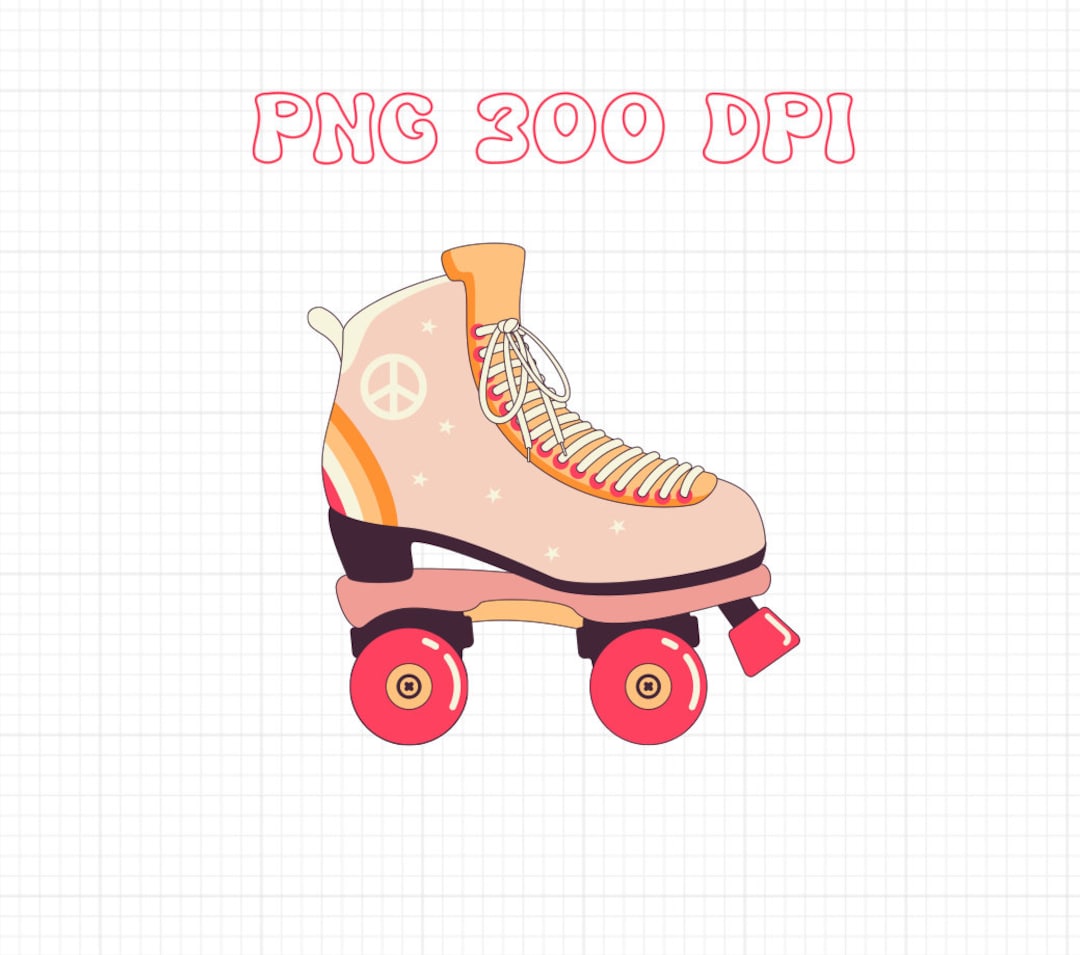 Groovy Roller Skate PNG 300 DPI | Sublimation, DTF, Printing | Instant ...