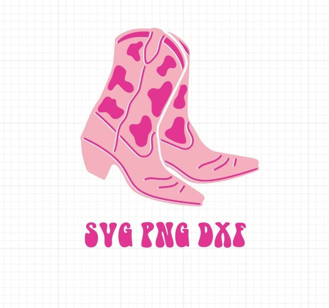 Cow Print Cowboy Boot |SVG DXF PNG| Disco Cowgirl Space Cowgirl ...