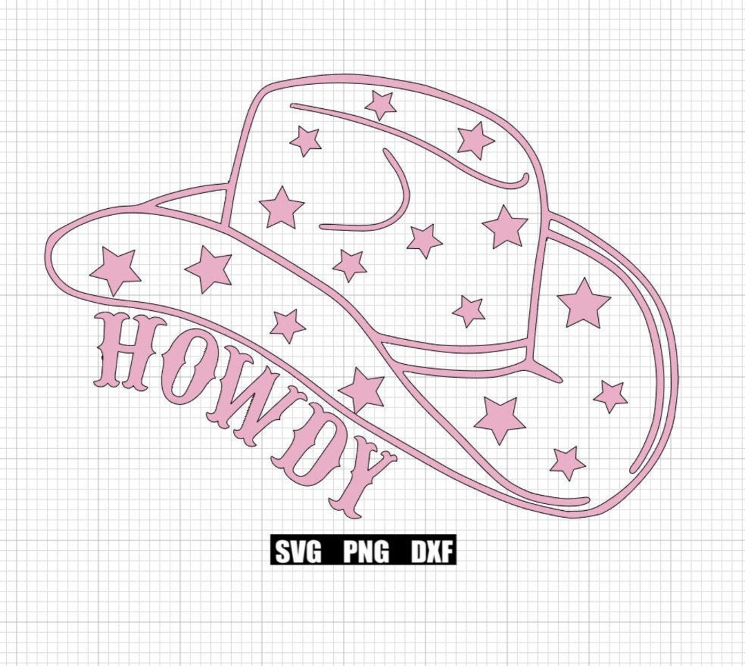 Howdy Star Print Cowboy Hat SVG DXF PNG Disco Space Cowgirl ...