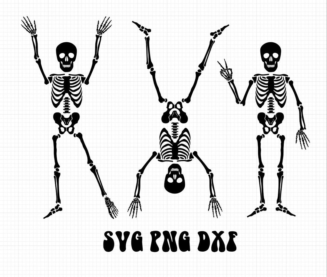 Groovy Fun Skeleton SVG PNG DXF Halloween Spooky Digital Files for ...
