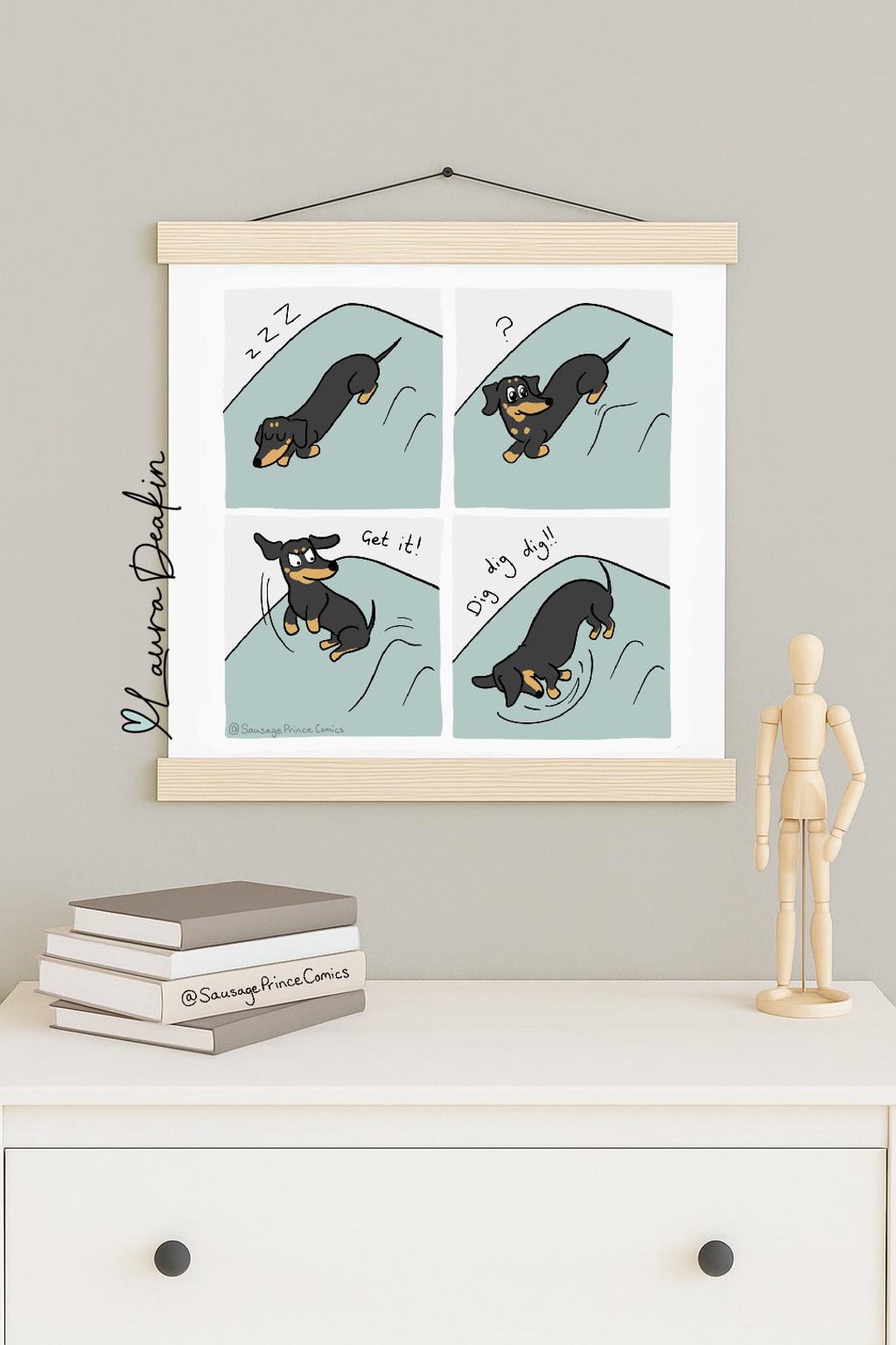 Dachshund Art Print: Sausage Prince Comic - Dog Lover Gift - Etsy