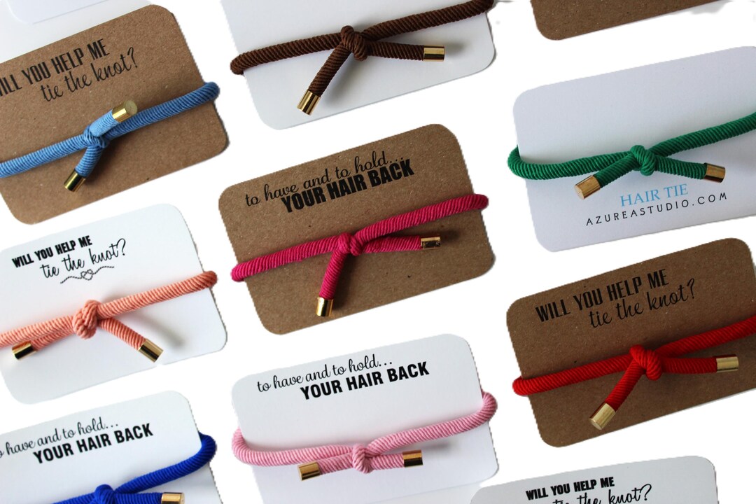 Round Cord Knot Elastic Hair Ties Gold Tips-white-kraft Brown-to Have ...