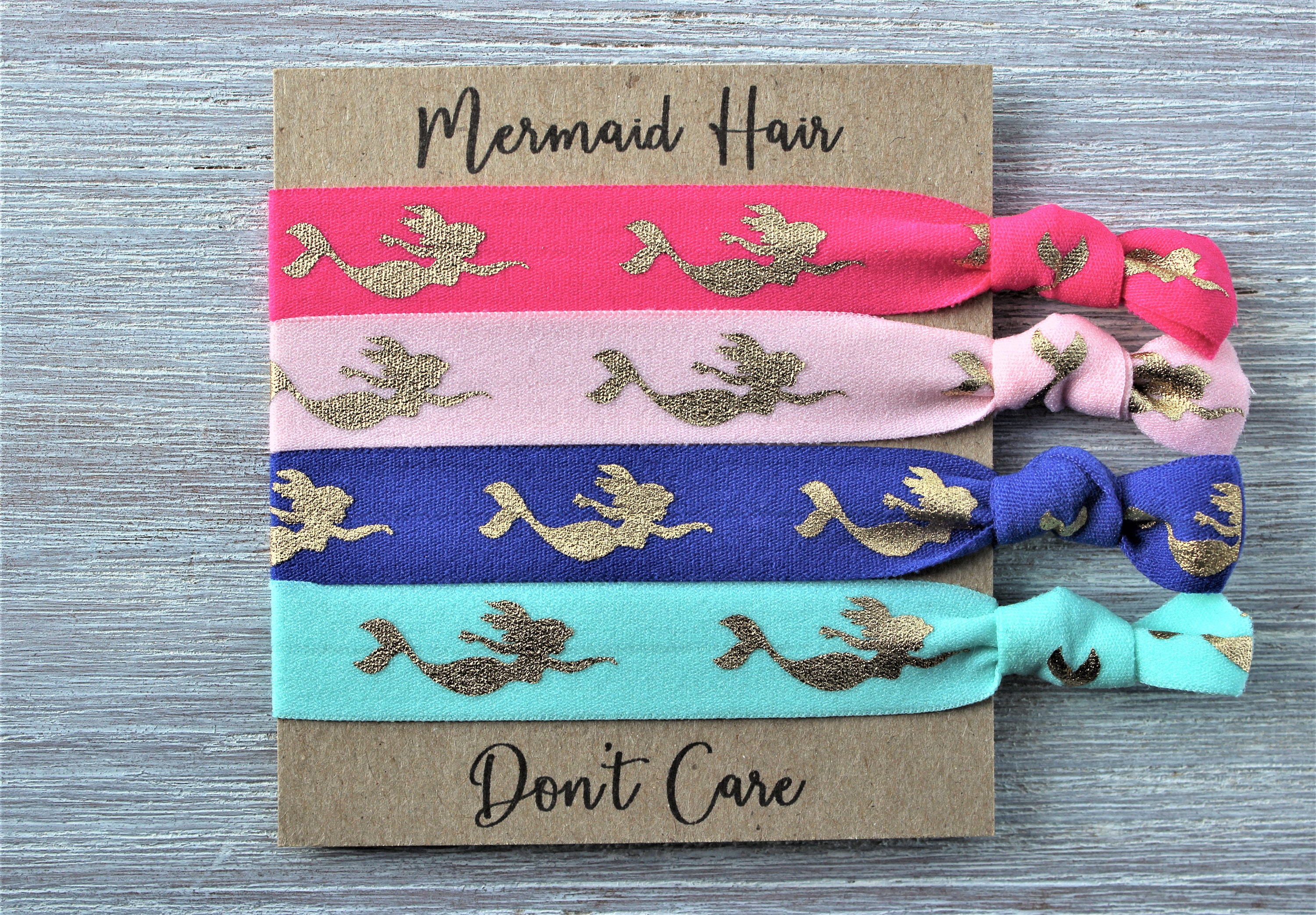 Mermaids Gold Hair Ties Set-mermaid Hair Don't Care-hot - Etsy