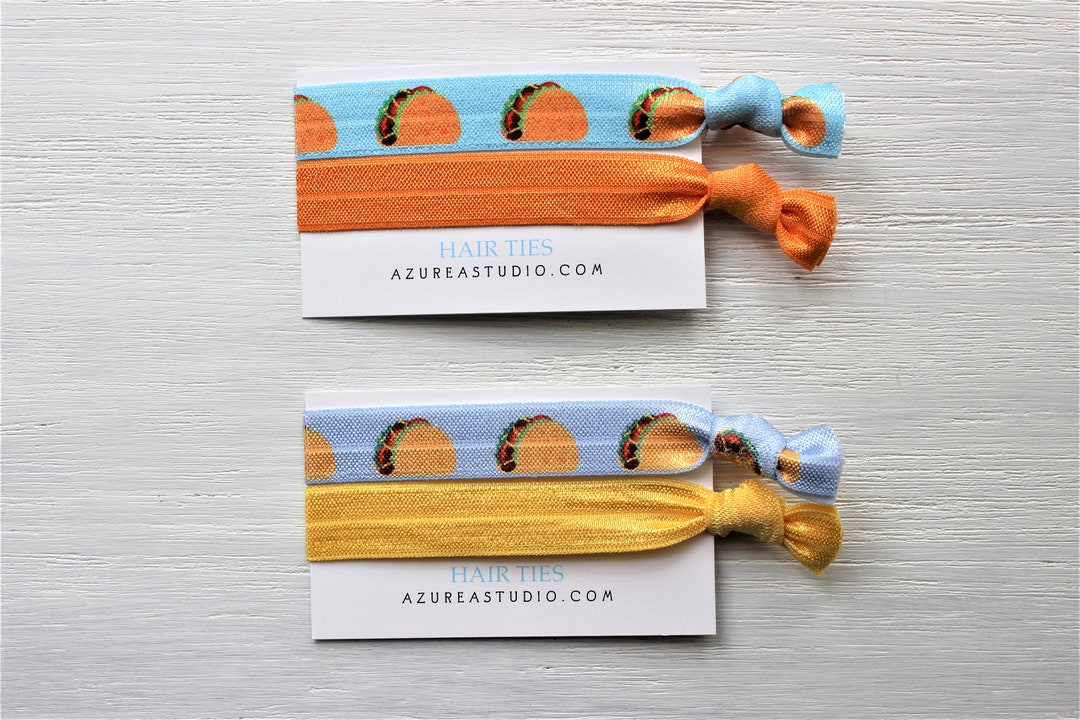 Tacos Hair Ties-light Turquoise Tangerine-light Blue Golden Yellow - Etsy