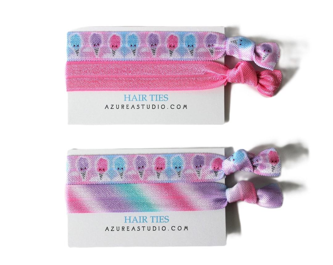 Cotton Candy Hot Pink-cotton Candy Swirls-hair Ties - Etsy