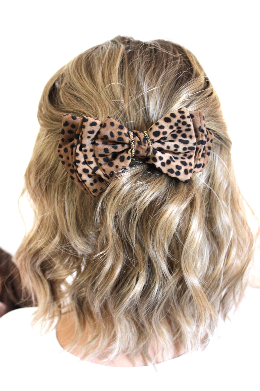 Chiffon Ribbon Cheetah Animal Print Hairbow Hair Barrette-length 5 Inches - Etsy