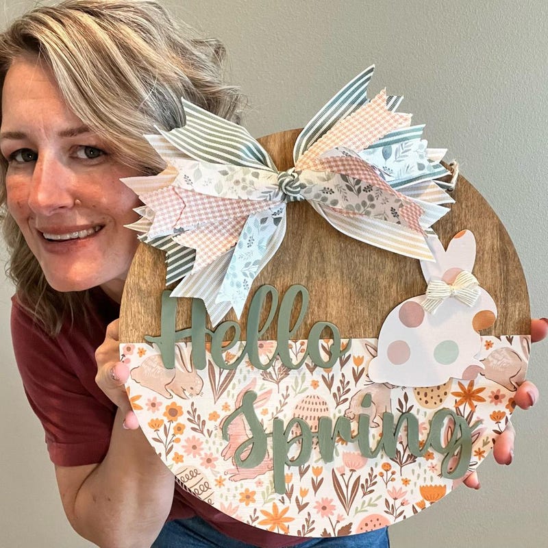 Hello Spring Door Hanger - Etsy