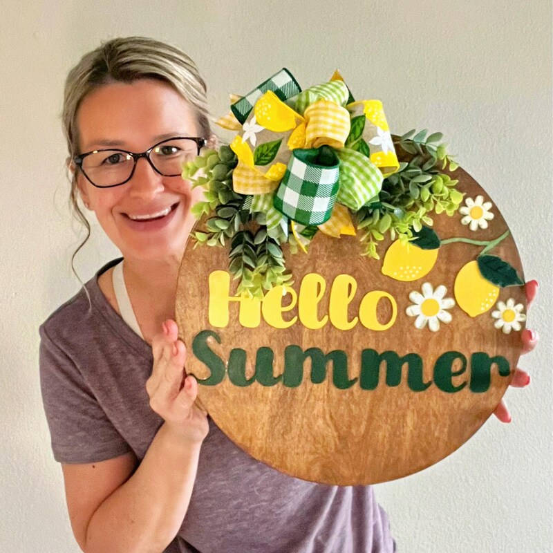 Round Wood Summer Sign - Etsy