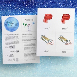 3-part Cards: Winter Fun (printable PDF) - Etsy