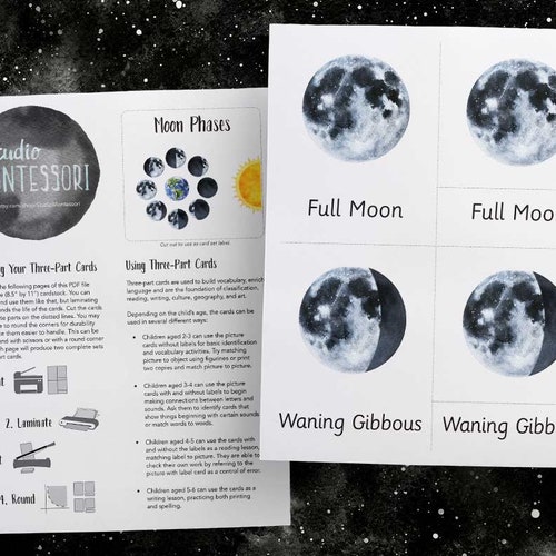 3-part Cards: Astronomy printable PDF - Etsy