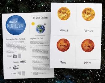 3-part Cards: Astronomy printable PDF | Etsy