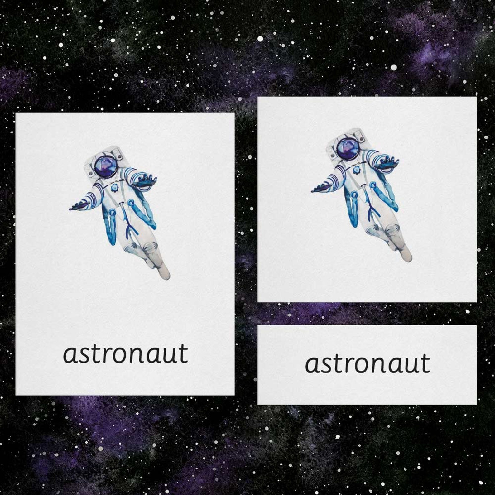 3-part Cards: Astronomy (printable PDF) - Etsy