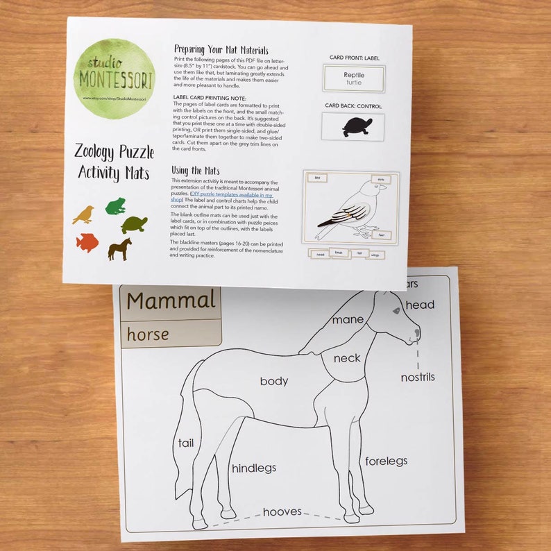 DIY Zoology Puzzle Activity Mats (printable PDF) - Etsy