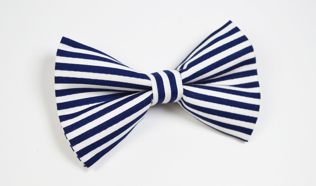 Navy Stripe Bow Ties, Boy Bow Tie, Baby Bow Tie, Adult Bow Tie, Men's Bow Tie,navy Bow Tie ...