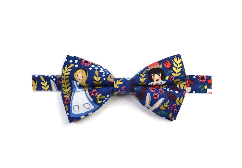 Alice in Wonderland Navy Bow Tie for - Etsy