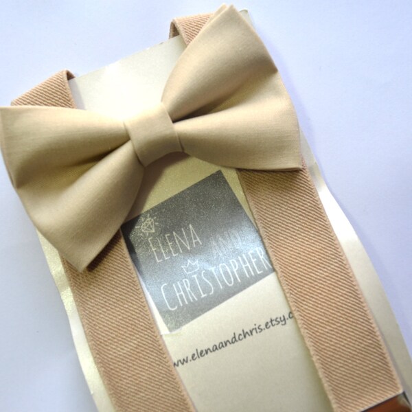 Beige Bow Tie - Etsy