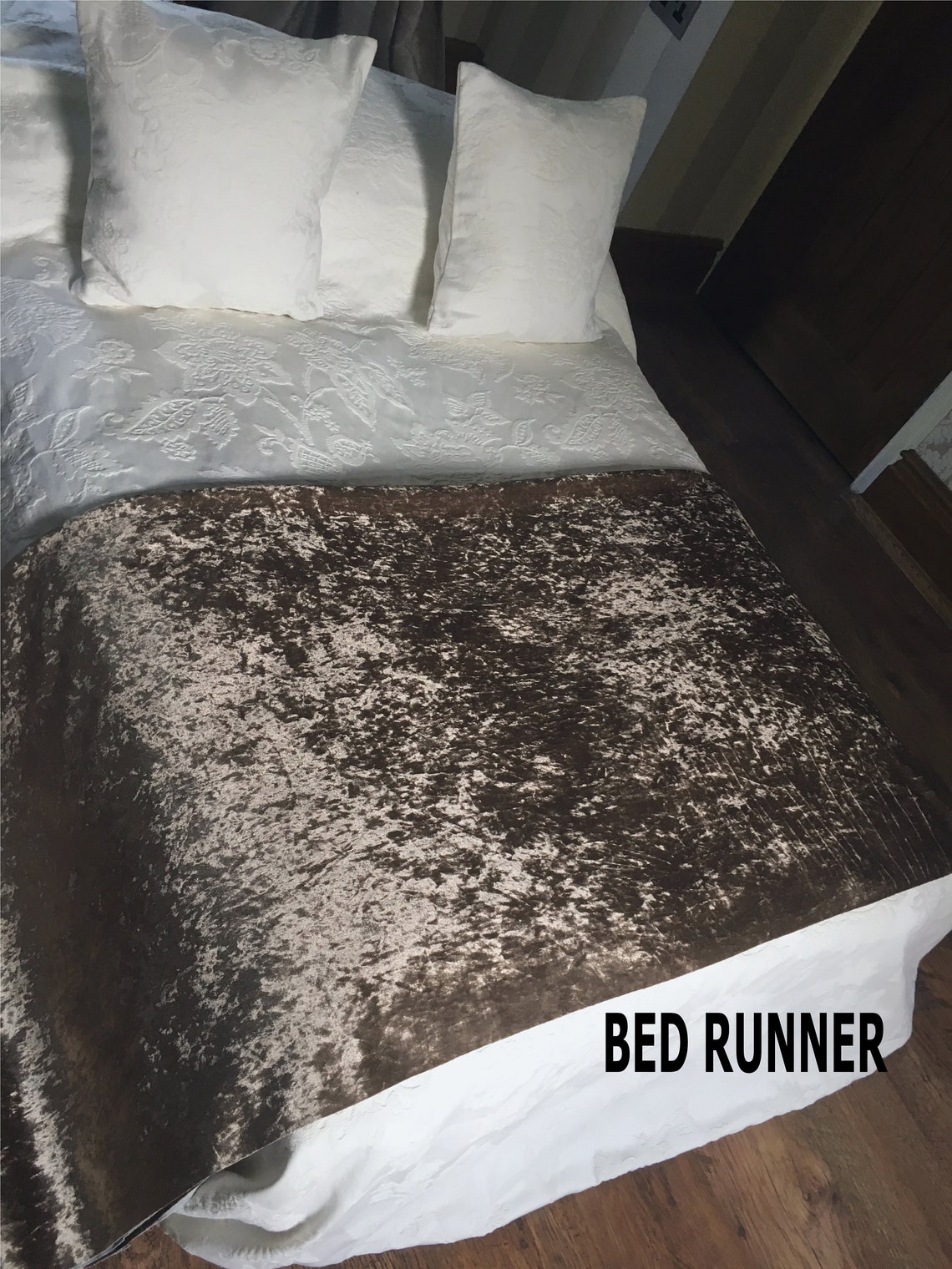 SILVER SEQUIN &crushed VELVET Made to Measure Bedspread, Runner, Throw ...