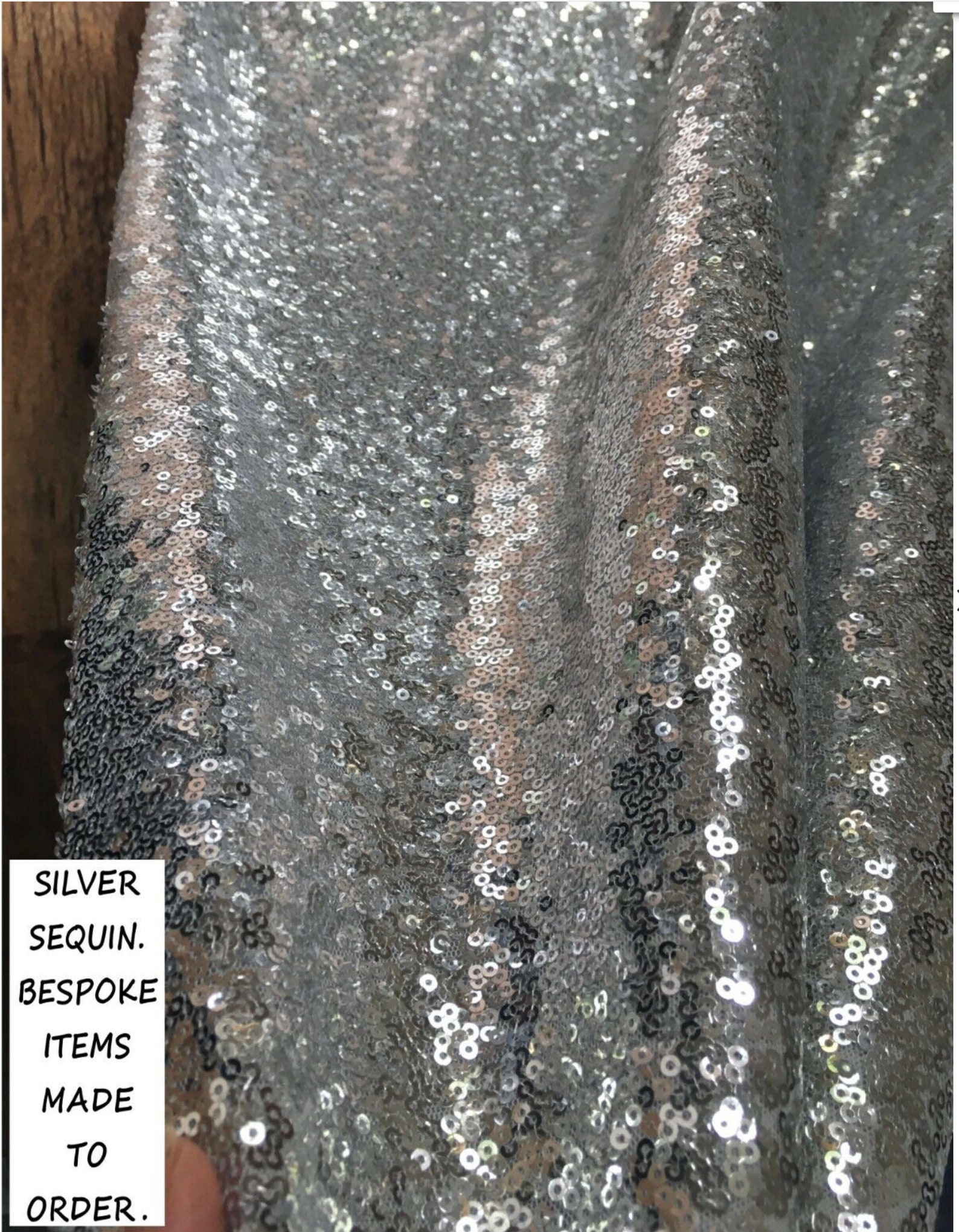 SILVER SEQUIN &crushed VELVET Made to Measure Bedspread, Runner, Throw ...