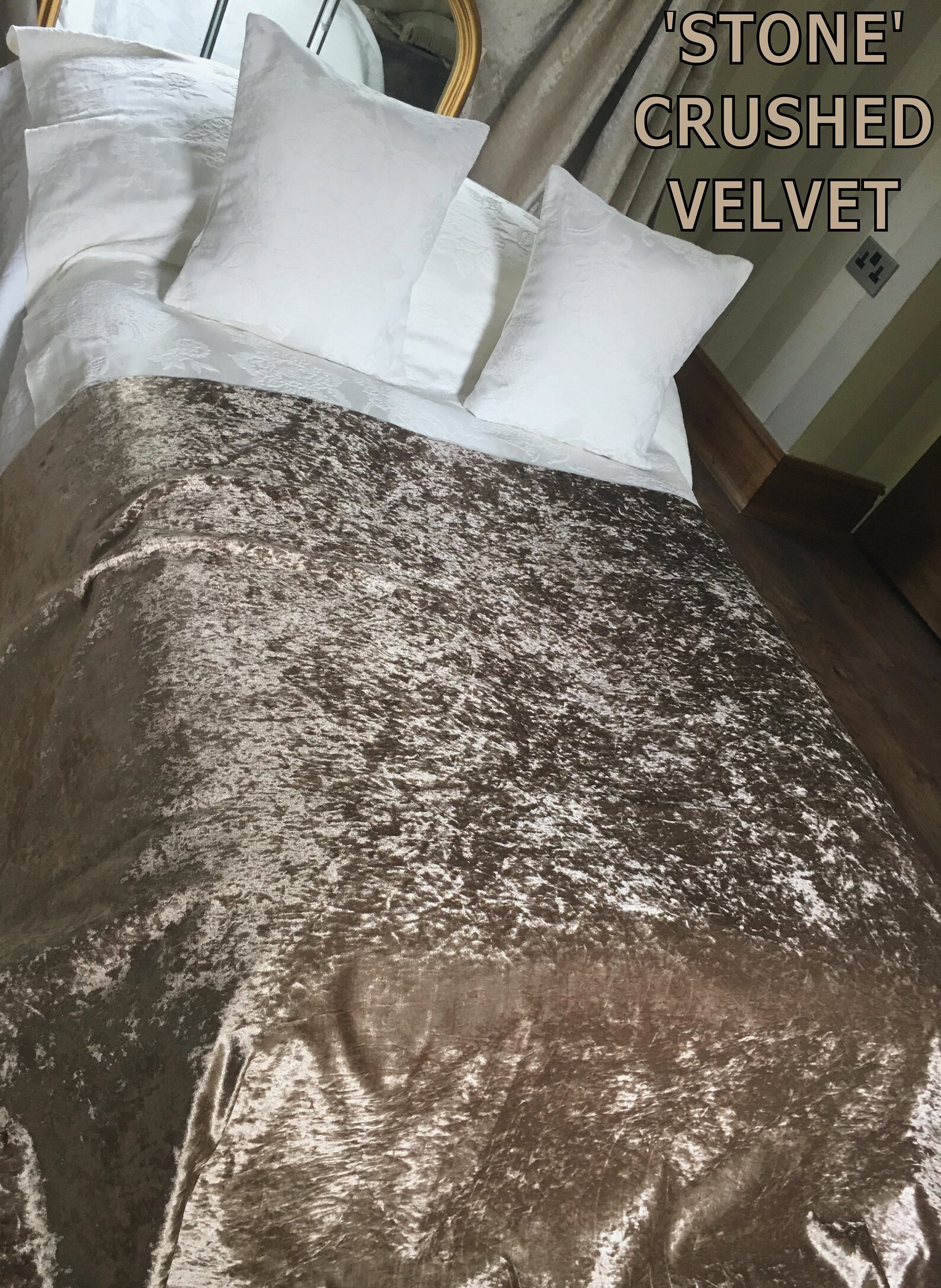 SILVER SEQUIN &crushed VELVET Made to Measure Bedspread, Runner, Throw ...