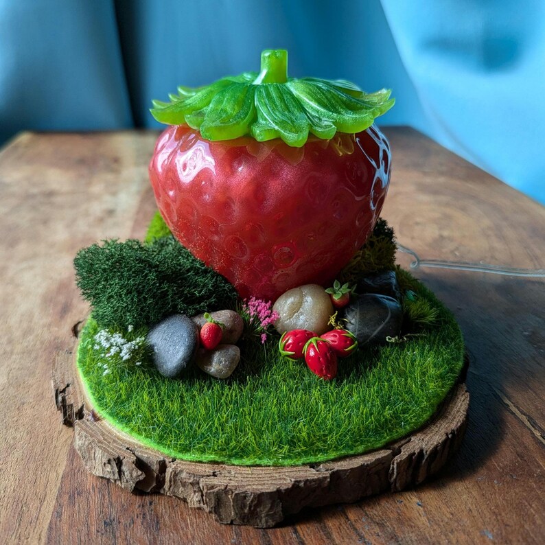 Light up Strawberry Mini Garden - Etsy