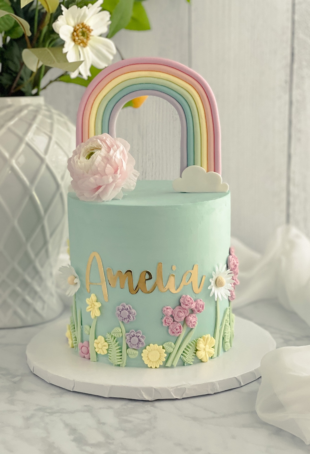 Baby in Bloom Cake Kit to Help You Decorate a Plain Teal Store-bought ...