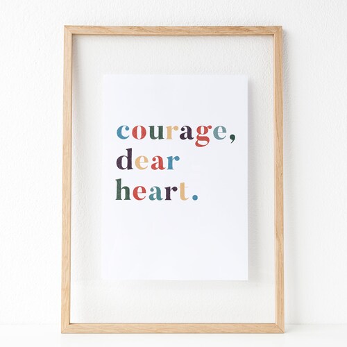 Courage Dear Heart Print C.S. Lewis Print Hand Lettered | Etsy UK