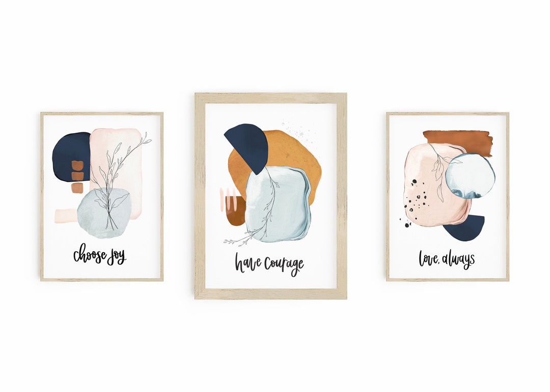 Abstract Inspirational Prints Set: Hand Lettered Quotes - Etsy