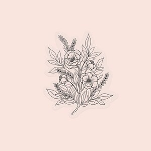 Floral Vinyl Sticker, Pretty Stickers, Cute Flower Sticker, Waterproof ...