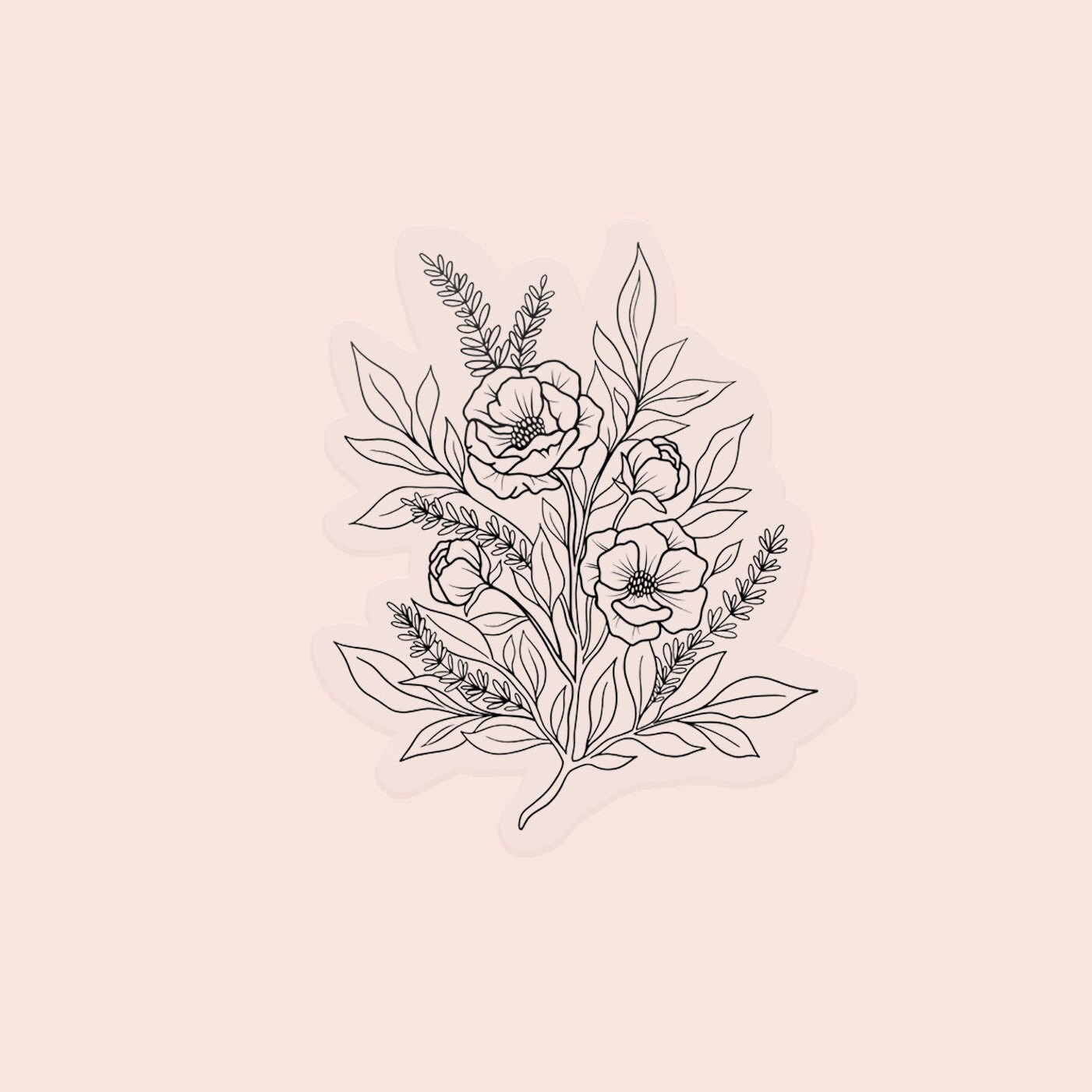 Floral Vinyl Sticker Pretty Stickers Cute Flower Sticker - Etsy UK
