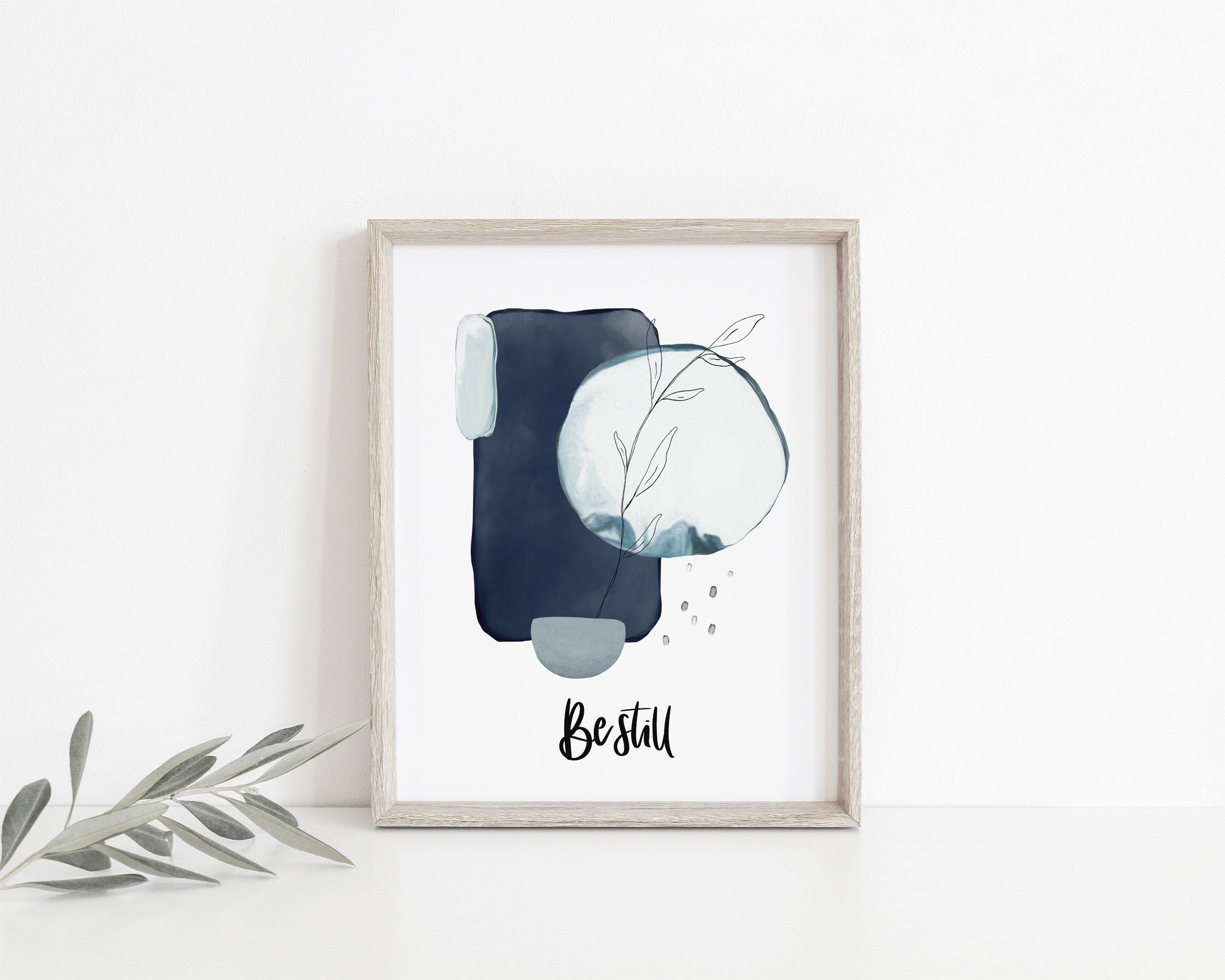 Be Still Hand Lettering Print Abstract Art Print | Etsy