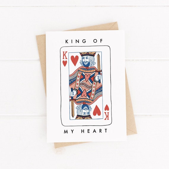 King of My Heart Card Valentines Day Card Love Card Cards | Etsy