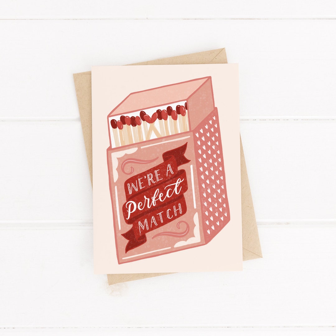 Perfect Match Card, Valentines Day Card, Love Card, Quirky Valentines ...