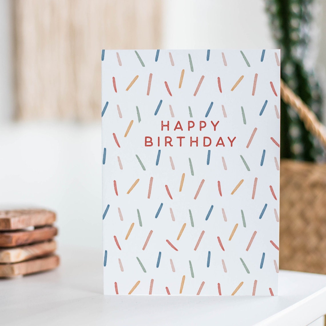 Happy Birthday Card Colourful Birthday Card Sprinkles | Etsy
