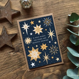 Star Christmas Cards Pack, O Holy Night Cards, Colourful Christmas ...