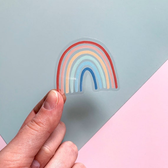 Stickers, Labels & Tags Pastel Rainbow Waterproof Dotty Rainbow Sticker ...
