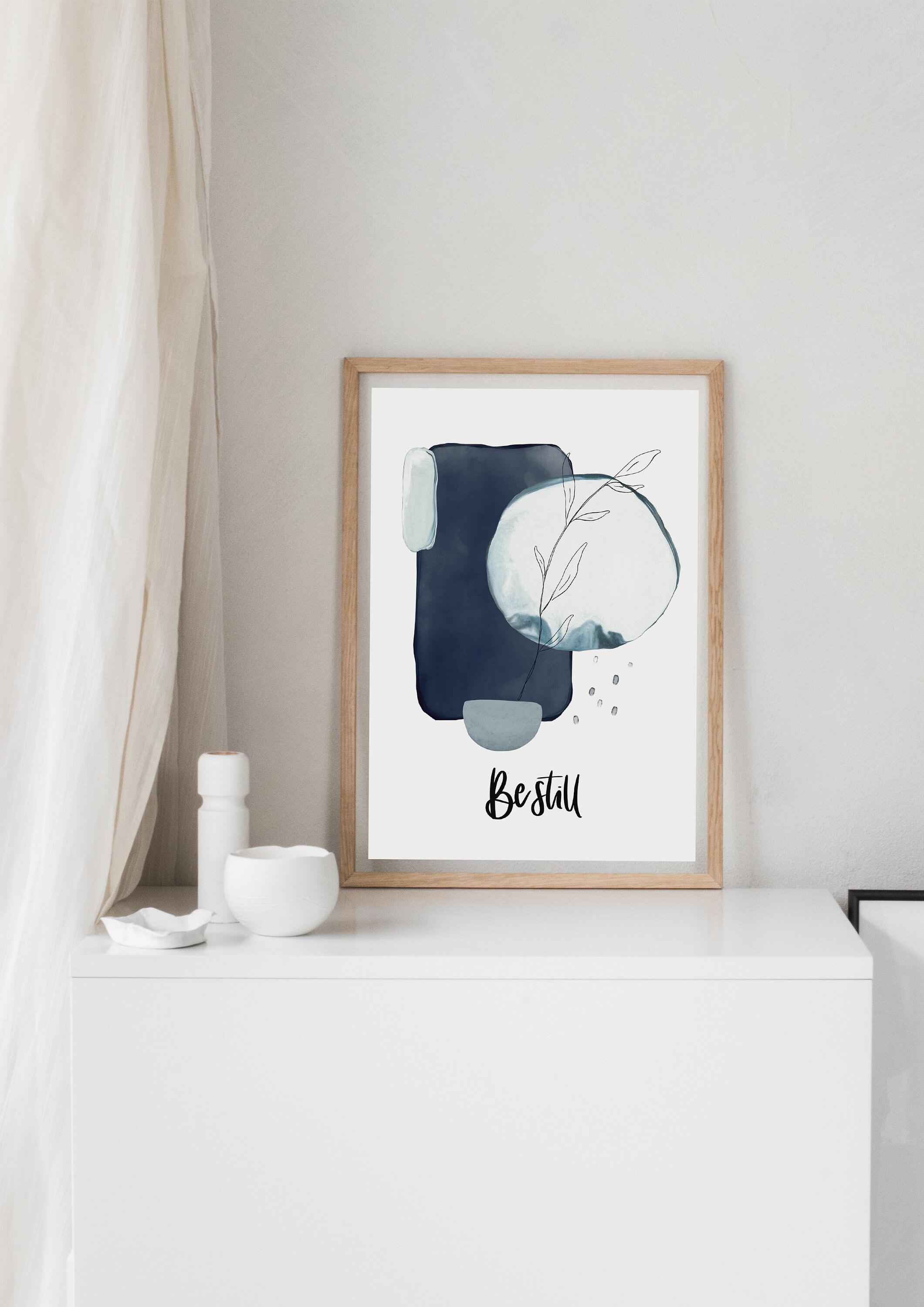 Be Still hand lettering print Abstract art print | Etsy