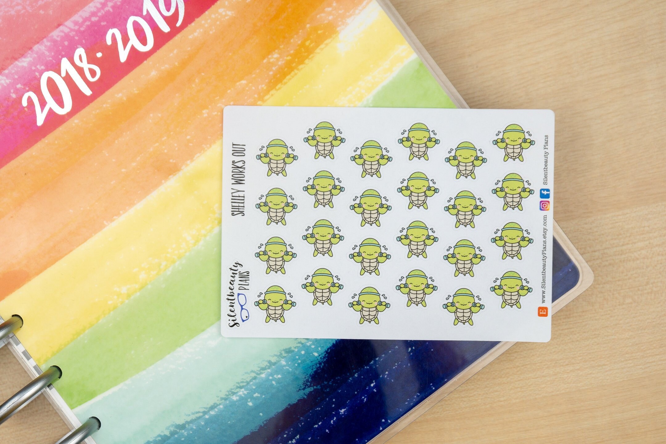 Cute Stickers Character Sampler Shelley the Sea Turtle Drinks Water UK ...