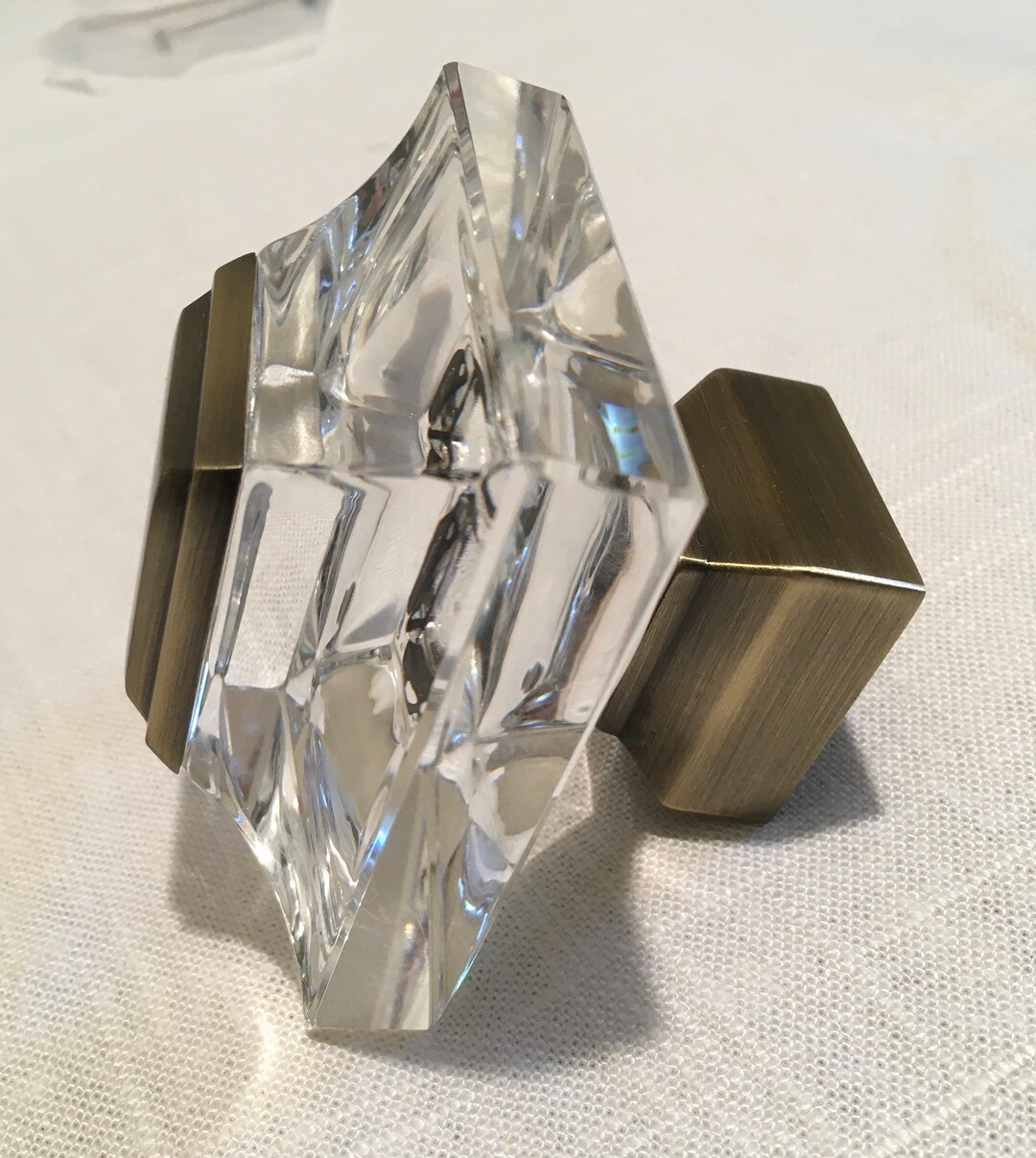 Beveled Glass Square Finial, Rod and Ring Set - Etsy