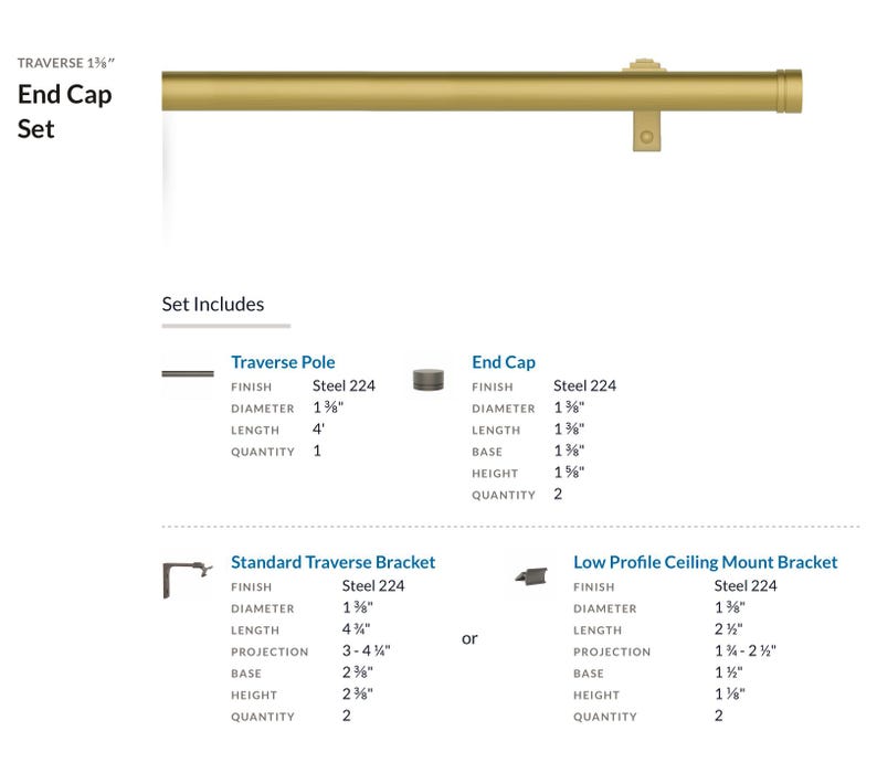 Mitered Traverse Curtain Rod - Etsy